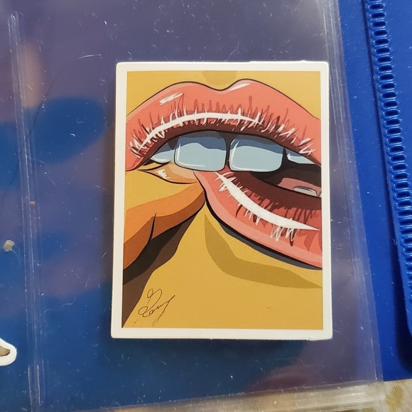 Other | Lip Biting Sticker | Poshmark